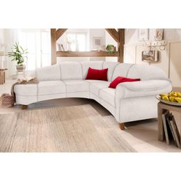 Home Affaire Ecksofa &raquo;Mayfair L-Form&laquo; mit Federkern grau MELROSE (100% Polyester);Struktur fein (95% Polyester, 5% Polyamid)