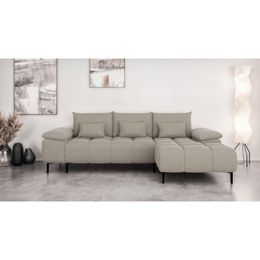 Home Affaire Ecksofa &raquo;DROMARA Schlafsofa mit Bettkasten, Ma&szlig;e: B/T/H 277/141/91 cm&laquo; L-Form mit Recamiere rechts/links bestellbar, Wellenunterfederung 