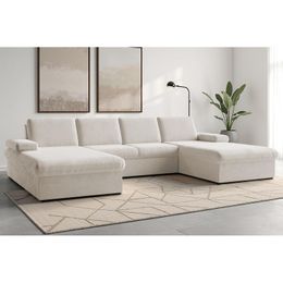 Sit & More sit&more Wohnlandschaft &raquo;Moreno U-Form, B: 309 cm&laquo; mit Armteilverstellung, optional Bettfunktion beige 100% Polyester