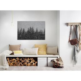 A.S. Cr&eacute;ation Leinwandbild &raquo;black forest 3&laquo; Kunst Wald 1 Stk. tlg. Wald Bild Keilrahmen Schwarz Grau Leinwand-Bild Wohnzimmer modern Wand grau Holz, Stahl