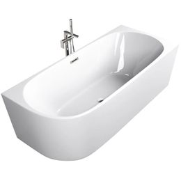 Sanotechnik Badewanne &raquo;SOLVA&laquo; H&ouml;he 56 cm mit Ablaufst&ouml;psel verstellbare F&uuml;&szlig;e &Uuml;berlauf 180cm, Acryl Badewanne links Acryl