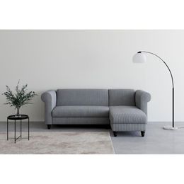 Ecksofa &raquo;Felix II, L-Form, Schlafsofa 241cm (Liegefl. 108/195 cm),&laquo; verstellb. R&uuml;ckenlehne, Recamiere wechselbar, Cord grau