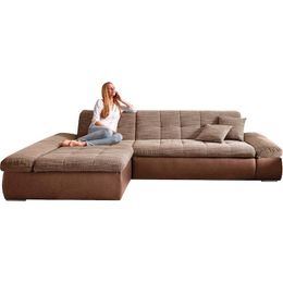 DOMO collection Ecksofa &raquo;Moric, L-Form, XXL-Sofa - Breite 300cm, viel Platz, auch in Cord&laquo; wahlweise mit Bettfunktion und Armteilverstellung, beige-