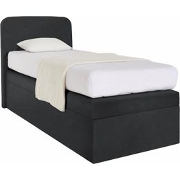 Westfalia Schlafkomfort Boxspringbett wahlweise mit Bettkasten schwarz Box und Kopfteil: Microvelours (100% Polyester) oder Kunstleder (Polyurethan);Bezug der Obermatratze: 
