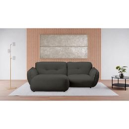 BETYPE Ecksofa &raquo;Be Fluffy&laquo; Softes Sitzgef&uuml;hl, moderne Kedernaht, hochwertiger Bezug grau 100% Polyester