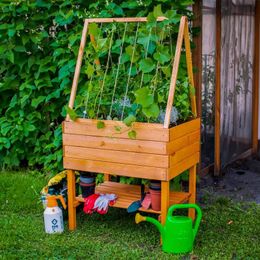 Dobar Hochbeet &raquo;Kubus 2.0 inkl. Rankhilfen-Aufsatz&laquo; Ma&szlig;e ca. 80 x 60 x 146 cm (LxBxH), Innenma&szlig;e: ca. 74 x 54 x 26,5 cm Massivholz