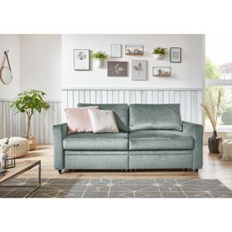 Die PlanBar Schlafsofa &raquo;MP-PD19021&laquo; mit L&auml;ngsschl&auml;ferfunktion 80 bzw. 160x210 cm blau 100% Polyester