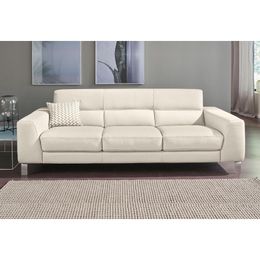 Calia italia 3-Sitzer &raquo;Simon, toller Sitzkomfort, italienisches Designsofa&laquo; in zwei Lederqualit&auml;ten beige Leder SORRENTO - 100% Leder;Leder BULL - 100