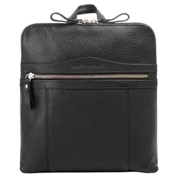 Betty Barclay Damen Cityrucksack echt Leder schwarz B/H/T: 30cm x 27cm x 9cm, onesize