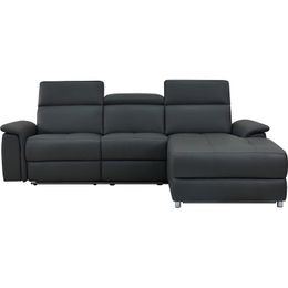Home Affaire Ecksofa &raquo;Pareli, L-Form, 259cm,m. Recamiere, Echtleder, Kunstleder, Webstoff&laquo; man. o. elektr. Relaxfunktion, USB/Kopfteilverstellg u. LED