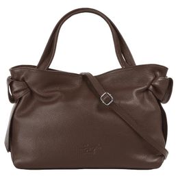 Samantha Look Damen Henkeltasche echt Leder, Made in Italy braun
