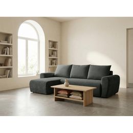 Home Affaire Ecksofa &raquo;Nortrud-Uni, 241 cm, L-Form, mit Schlaffunktion u. Bettkasten&laquo; Recamiere rechts / links montierbar, Feinstruktur-Bezug 100% 
