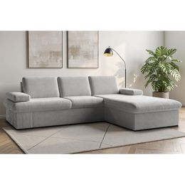 Sit & More sit&more Ecksofa &raquo;Moreno L-Form, B: 247 cm&laquo; mit Armteilverstellung, optional Bettfunktion grau 100% Polyester