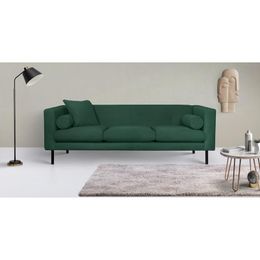 Home Affaire 3-Sitzer &raquo;Lillibeth Designsofa mit Wellenunterfederung, Ma&szlig;e B/T/H: 218/74/83 cm&laquo; Zierkissen als Wendekissen, Bezug Samtoptik oder Cord 