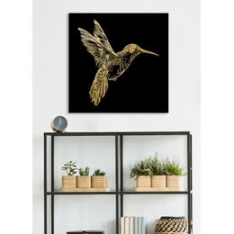 OTTO home Acrylglasbild &raquo;Kolibri - Acrylbilder mit Blattgold veredelt&laquo; Kunst Modern Vogelbilder 1 Stk. tlg. Goldveredelung, Handgearbeitet, Gerahmt, 