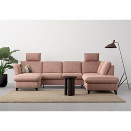 Home Affaire Wohnlandschaft &raquo;Trelleborg U-Form&laquo; wahlweise mit Bettfunktion und Bettkasten, inkl. Federkern-Polsterung rosa 95% Polyester, 5% Polyamid
