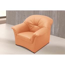 DOMO collection Sessel &raquo;Papenburg zeitlose R&uuml;ckensteppung, elegante Armlehne&laquo; in gro&szlig;er Farbvielfalt orange Struktur ( 90% Polyester, 10% Polyacryl);