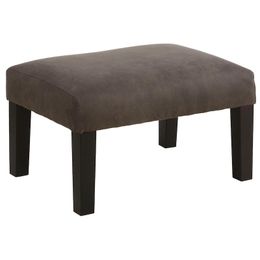 Home Affaire Hocker &raquo;Bedford&laquo; grau Luxus-Microfaser Lederoptik (100% Polyester);NaturLEDER (echtes Rindsleder)