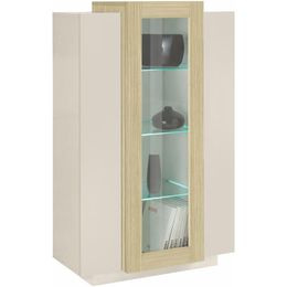 Home Affaire Vitrine &raquo;Coro, Vitrine, Glasvitrine, Vitrinenschrank, Stauraumvitrine&laquo; 3 T&uuml;ren davon 1 Glast&uuml;r, 9 F&auml;cher, Doppeltiefe, H&ouml;he 120,5cm beige