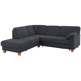 Home Affaire Ecksofa &raquo;Belfort L-Form&laquo; mit Federkern, wahlweise mit Bettfunktion und Stauraum grau Struktur fein ( 100% Polyester);Luxus-Microfaser 