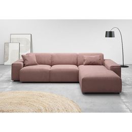 Home Affaire Ecksofa &raquo;Glimminge auch in Breitcord, Feincord, Boucl&eacute; + Easy care-Bezug&laquo; L-Form, Breite 294, Zierkissen rosa 95% Polyester, 5% Nylon