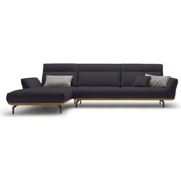 Creation BY ROLF BENZ Ecksofa &raquo;CR.460 Designsofa mit erstklassigem Sitzkomfort&laquo; Sockel in Nussbaum, Winkelf&uuml;&szlig;e in Umbragrau, Breite 338 cm schwarz 