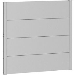 BioHort Sichtschutzelement 4 Metall-Paneele und 2 F&uuml;hrungsschienen, LxH: 96x91 cm grau Stahlblech