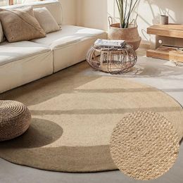 Hanse Home Teppich &raquo;Rangpur Juteteppich, auch in Oval&laquo; rund 10 mm H&ouml;he Handgewebt, 100% Jute, Natur, Wohnzimmer, Flur, Boho, Skandi beige Jute