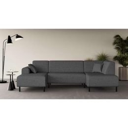 Home Affaire Wohnlandschaft &raquo;ARROS U-Form mit Wellenunterfederung, Ma&szlig;e B/T/H: 300/163/81 cm&laquo; incl. Zierkissen, mit Recamiere links/rechts bestellbar,