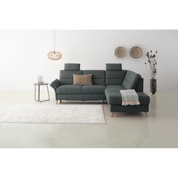Home Affaire Ecksofa &raquo;Westerland L-Form&laquo; Federkern-Polsterung, wahlweise mit Bettfunktion, Bettkasten blau 100% Polyester