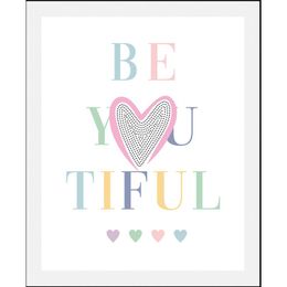 queence Bild &raquo;Be-You-Tiful&laquo; Schriftz&uuml;ge 1 Stk. tlg. gerahmt rosa