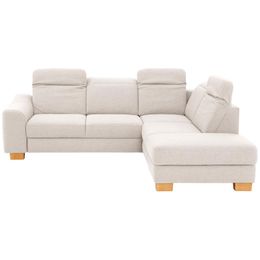 Home Affaire Ecksofa &raquo;Dundee L-Form&laquo; wahlweise mit Kopfteilverstellung und zus&auml;tzlich mit Bettfunktion beige Struktur fein (100% Polyester)