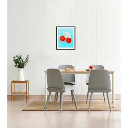 queence Bild &raquo;Nicolas&laquo; Essen Figuren Kunst Lebensmittel Obst Obst Bilder 1 Stk. tlg. HD Premium Poster-Druck inkl. Holzrahmen rot Acrylglas, Holz, 