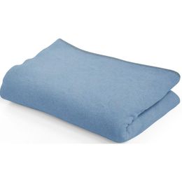 SETEX Wohndecke &raquo;Kuscheldecke&laquo; mit Ziernaht in Melange-Optik, Kuscheldecke blau Baumwolle