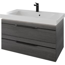 Waschtisch &raquo;Serie Balto Mineralmarmor-Waschtisch mit Unterschrank, 92 cm breit&laquo; 2 Stk. tlg. Waschplatz mit 2 Schubladen, Badschrank in verschiedenen 