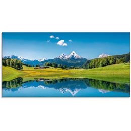 Artland Glasbild &raquo;Landschaft in den Alpen&laquo; Berge 1 Stk. tlg. in verschiedenen Gr&ouml;&szlig;en blau