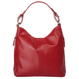 Samantha Look Damen Henkeltasche echt Leder, Made in Italy rot