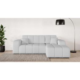 OTTO home Ecksofa &raquo;CASSY L-Form, Schlafsofa mit Bettkasten, Ma&szlig;e B/T/H: 245/165/88 cm&laquo; mit 2 R&uuml;ckenkissen, Recamiere rechts oder links bestellbar grau