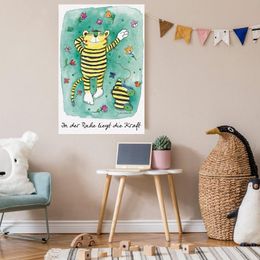 LuckyLinde Leinwandbild &raquo;Der kleine Tiger - In der Ruhe...&laquo; Blumen Ente Enten Figuren Filmfiguren Liebesspr&uuml;che Motivationsbilder Natur Schriftzug 
