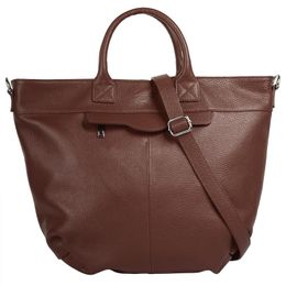 Samantha Look Damen Henkeltasche echt Leder, Made in Italy braun