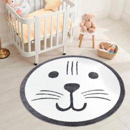 Carpet City Kinderteppich &raquo;ANIME918&laquo; rund 11 mm H&ouml;he Kinderzimmer Teppich Modern mit lustigen Cartoon-Figuren, Multi beige Polypropylen (PP)