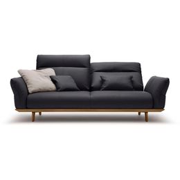 Creation BY ROLF BENZ 3-Sitzer &raquo;CR.460 Designsofa mit erstklassigem Sitzkomfort&laquo; Sockel in Nussbaum, F&uuml;&szlig;e Nussbaum, Breite 208 cm schwarz NaturLEDER 