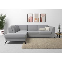 Sit & More sit&more Ecksofa &raquo;Olsen L-Form&laquo; inklusive Sitztiefenverstellung, wahlweise mit Bettfunktion, 15cm hoch grau 100% Polyester