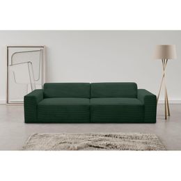 WERK2 Sofa &raquo;Zeus 3-Sitzer, Big-Sofa, Breite 256cm, Tiefe 105cm, modern & bequem&laquo; Curvy Trend 3-Sitzer mit urbaner Optik gr&uuml;n 90% Polyester, 10% Nylon