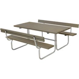 Plus Garten-Essgruppe &raquo;&raquo;Classic&laquo; Kombim&ouml;bel + 2 R&uuml;ckenlehnen&laquo; 1 Stk. tlg. 177x177x75/44 cm grau FSC -zertifizierter Holzwerkstoff, Stahl