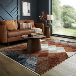 FLAIR RUGS Teppich &raquo;Bradley Geo&laquo; rechteckig 8 mm H&ouml;he Teppich, Wohnzimmer, Schlafzimmer, Esszimmer rot Polypropylen