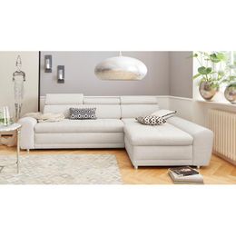 Sit & More sit&more Ecksofa &raquo;Riva L-Form&laquo; inklusive Kopteilverstellung, wahlweise mit Bettfunktion beige Flachgewebe (100% Polyester);Luxus-Microfaser (100% 