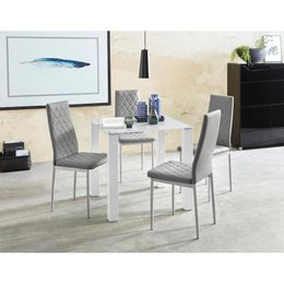 OTTO home Essgruppe Set, 5 Stk. tlg. mit Glastisch, Breite 80 cm grau