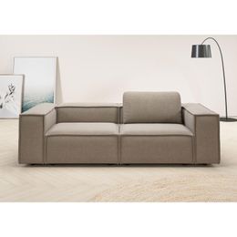 Home Affaire 2-Sitzer &raquo;Watertown, modernes Sofa 246 cm breit, auch in Feincord&laquo; stilvolles Sofa f&uuml;r 2 Personen mit extra breiter Sitzfl&auml;che grau 100% 