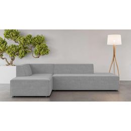 OTTO home Ecksofa &raquo;Ecksofa Cavan mit Ottomane links oder rechts bestellbar&laquo; L-Form mit Wellenunterfederung, Ma&szlig;e B/T/H: 270/180/72 cm grau 100% 